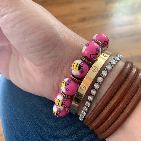 Angela Moore | Jewelry | Angela Moore Beaded Bumble Bee Preppy Bracelet ...